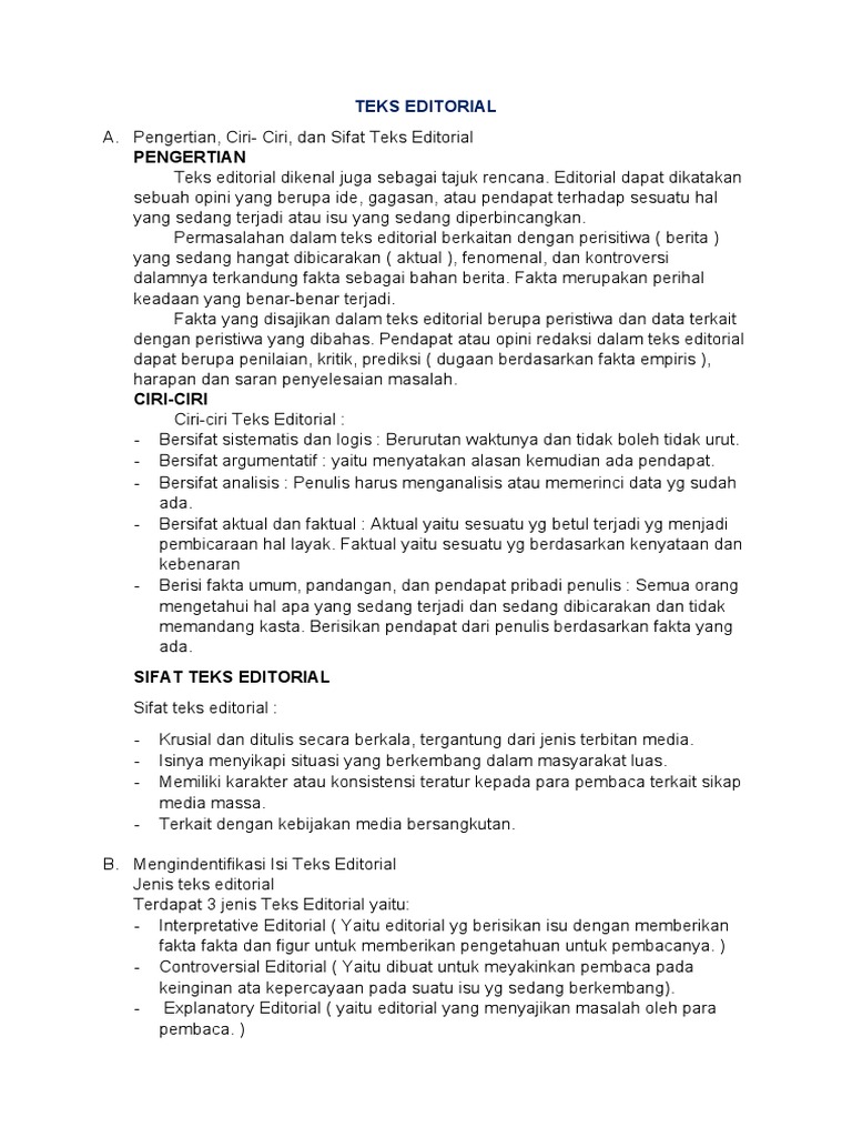 Teks Editorial | PDF