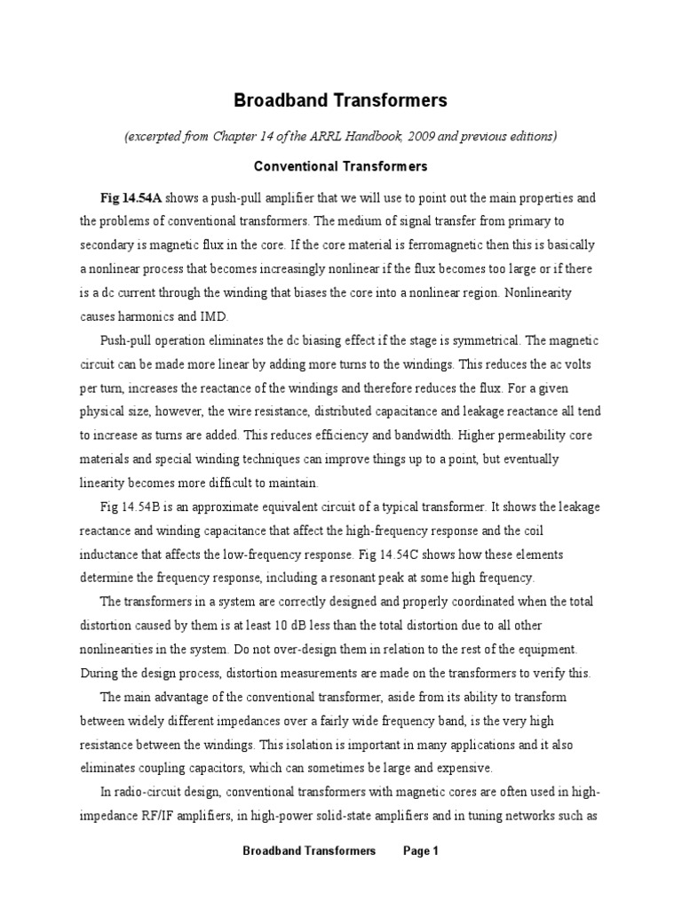 Understanding Broadband Transformers | PDF