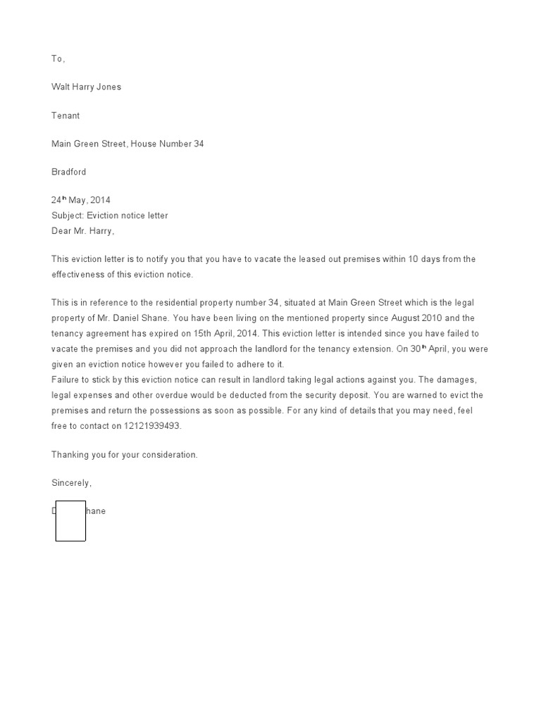 Formal Notice Letter | PDF