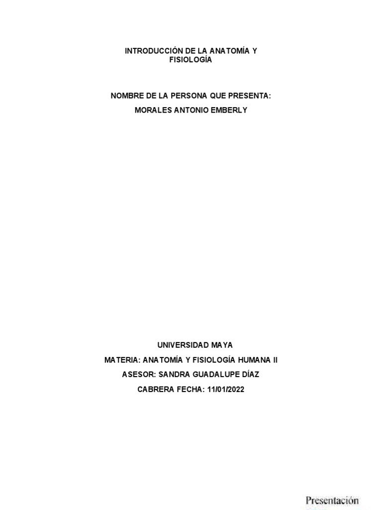 Morales - Ef - 2B - Introduccion de La Anatomia y Fisiologia | PDF ...