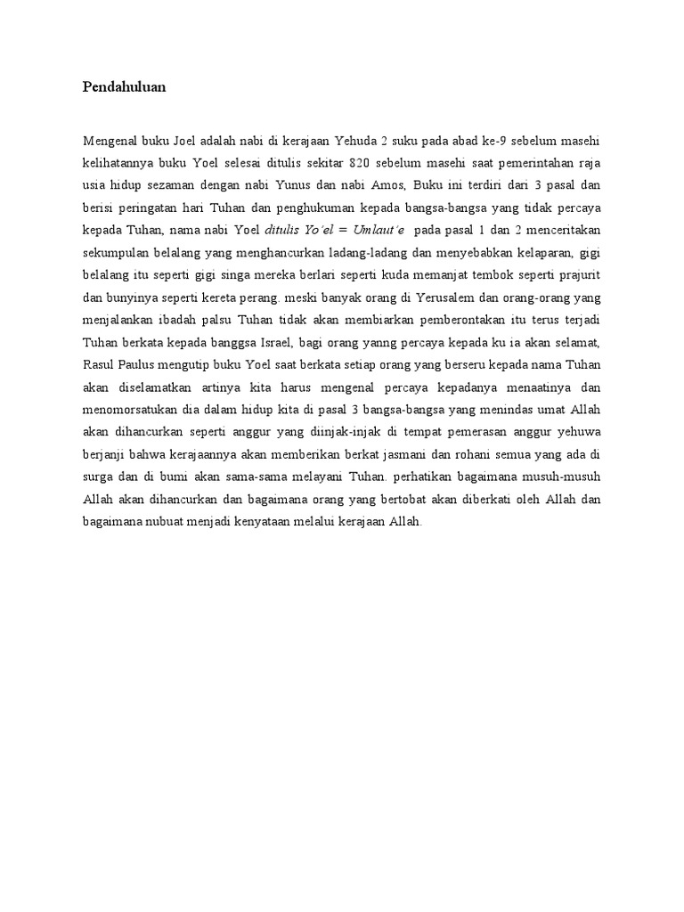 Pemulihan dalam Kitab Yoel | PDF