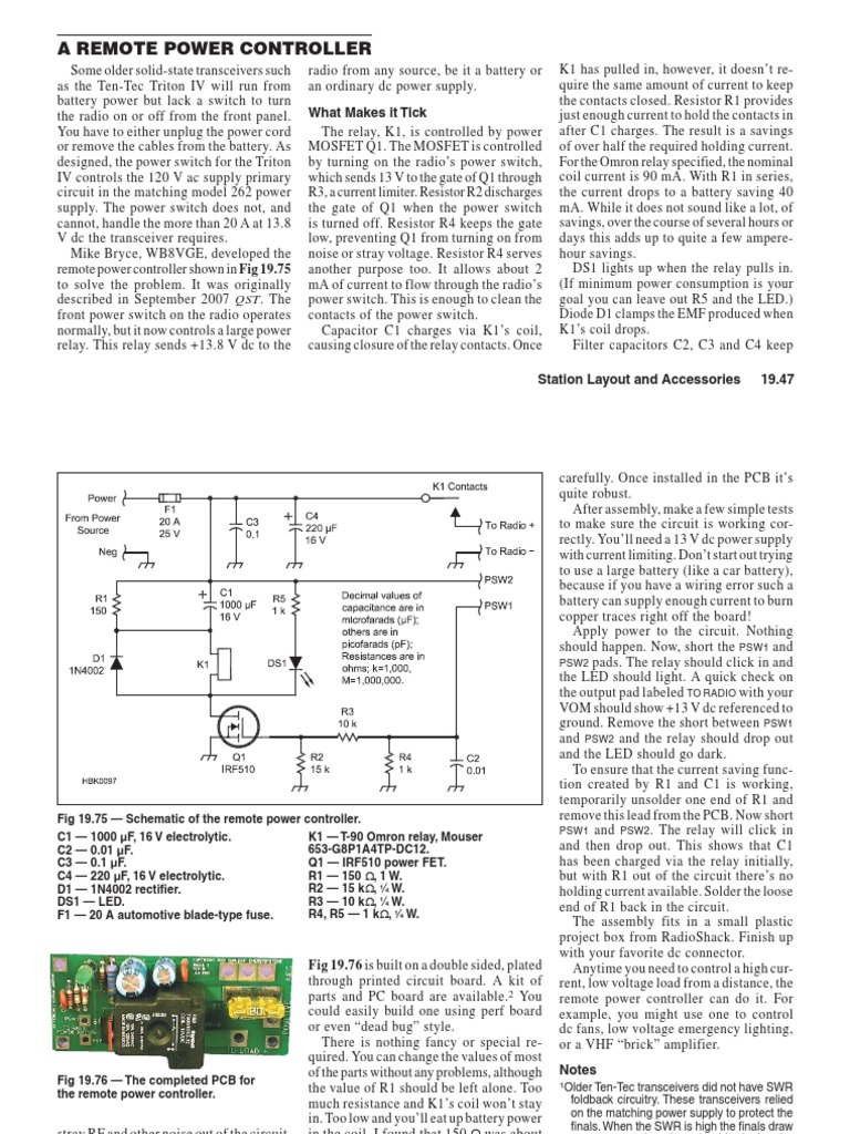 Remote Power Controller | Download Free PDF | Relay | Switch
