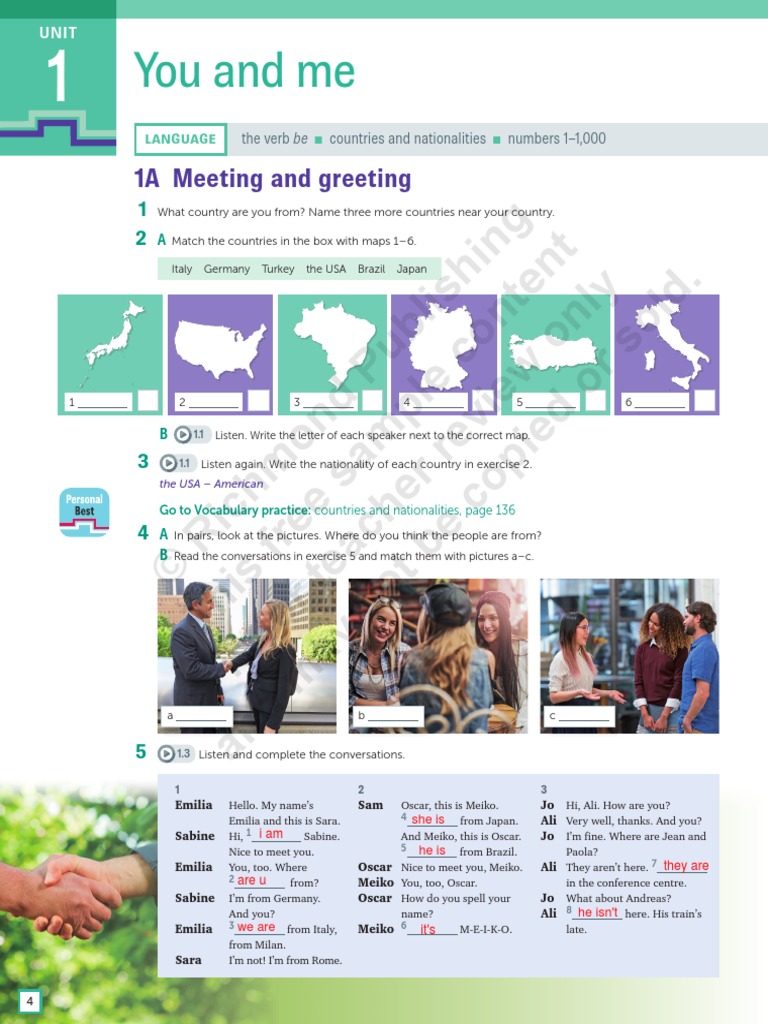 Personal Best British Edition A2 Students Book SU 1 | PDF | Grammatical ...