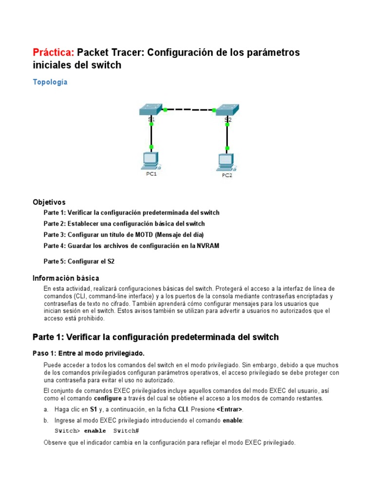 Configuración Básica de Switches | PDF | Contraseña | Cifrado