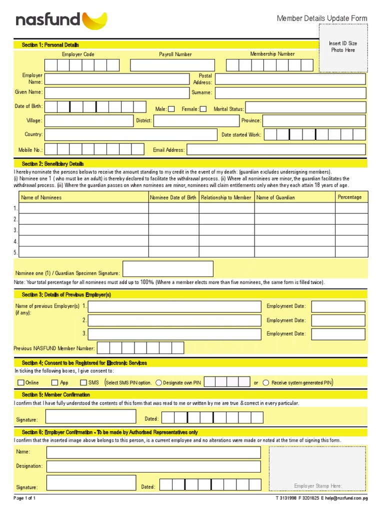 Member-Details-Update-Form | PDF | Employment | Personal Identification ...