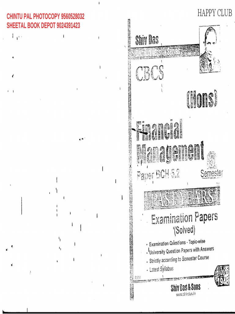 Financial Management Resources for BCom Hons | PDF