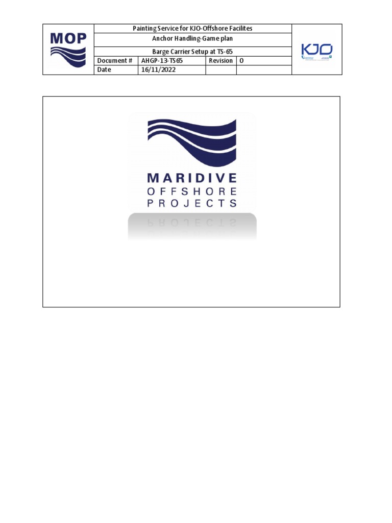 KJO Offshore Facilities Barge Setup Guide | PDF | Anchor | Manufactured ...