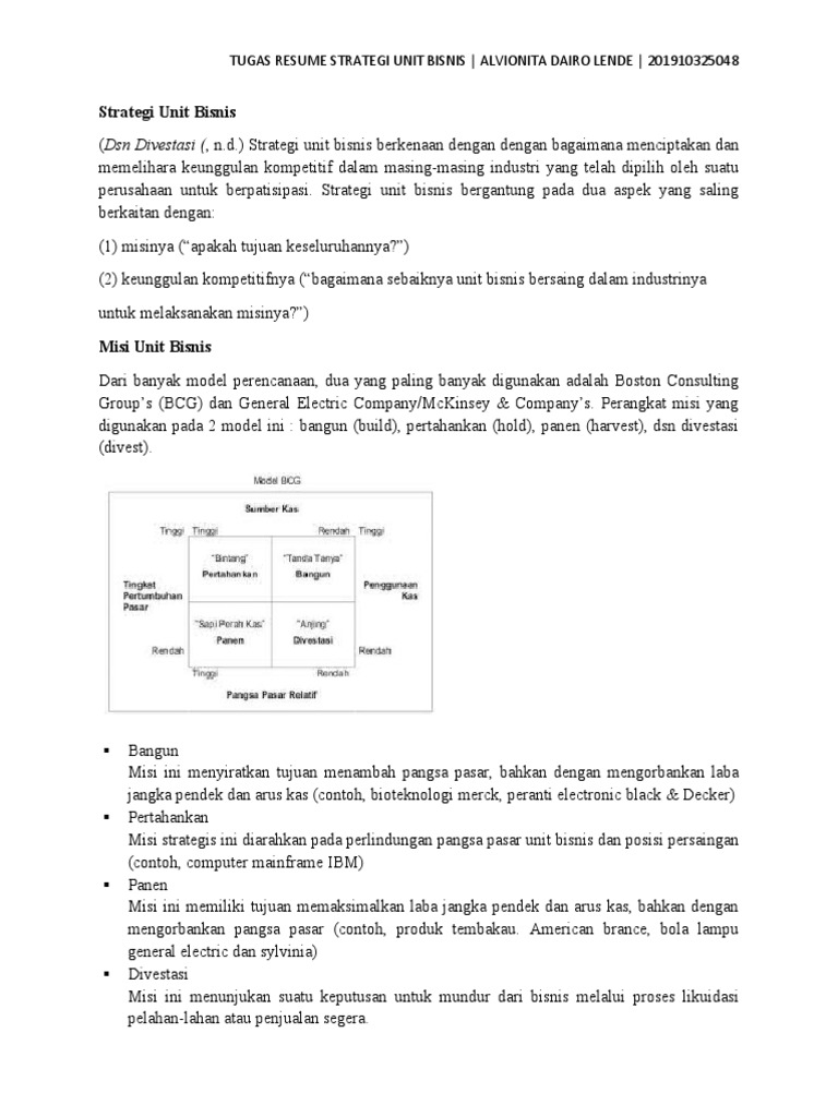Strategi Unit Bisnis | PDF