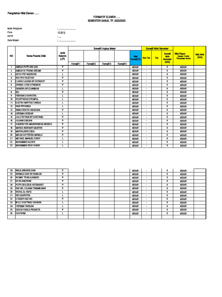 Nilai Formatif Martius Sinaga | PDF
