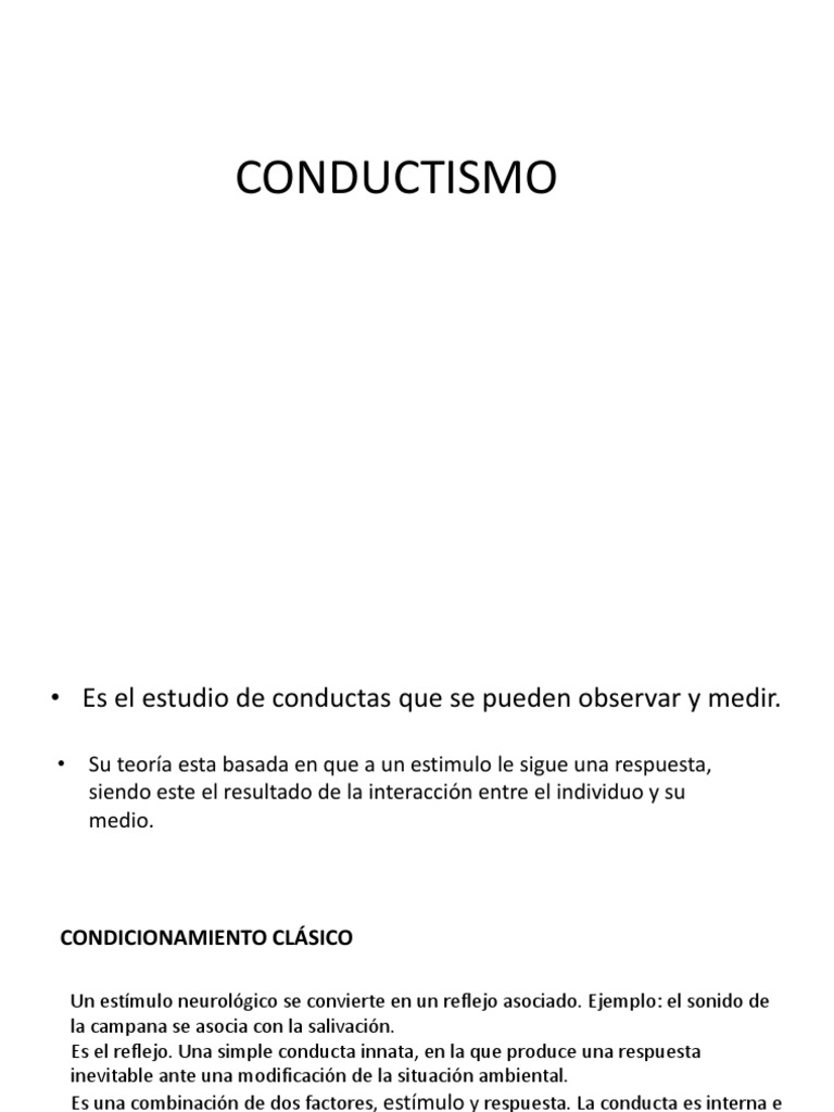 Conductismo 1 | PDF | Aprendizaje | Pensamiento