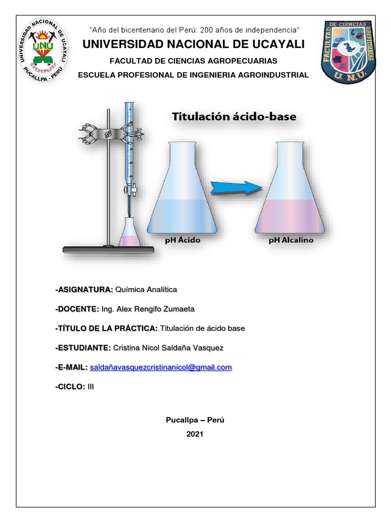 Informe Nº1 Titulación Ácido Base - Química Análitica | PDF | Valoración | Química