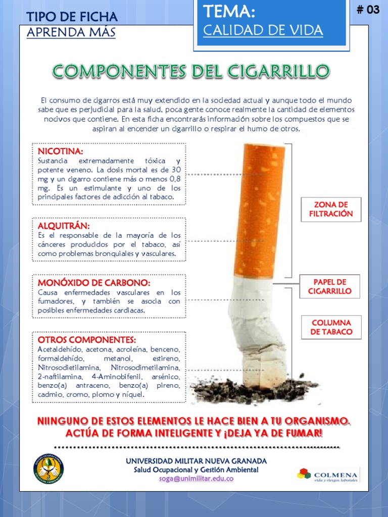 FP #003. Componentes Del Tabaco | PDF