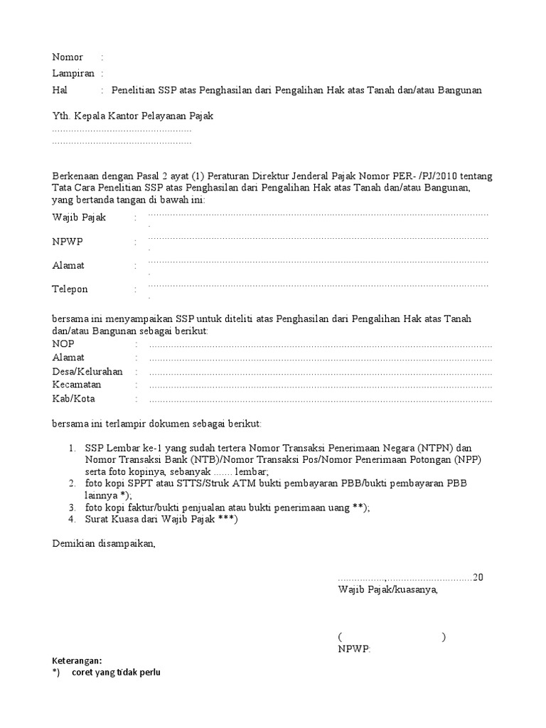 Blangko Validasi SSP | PDF