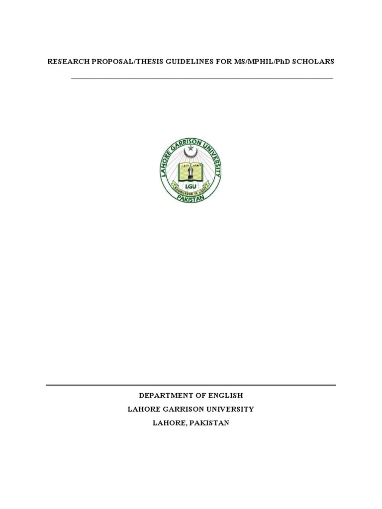 Mphil English Research Thesis Guidlines | PDF | Thesis | Data