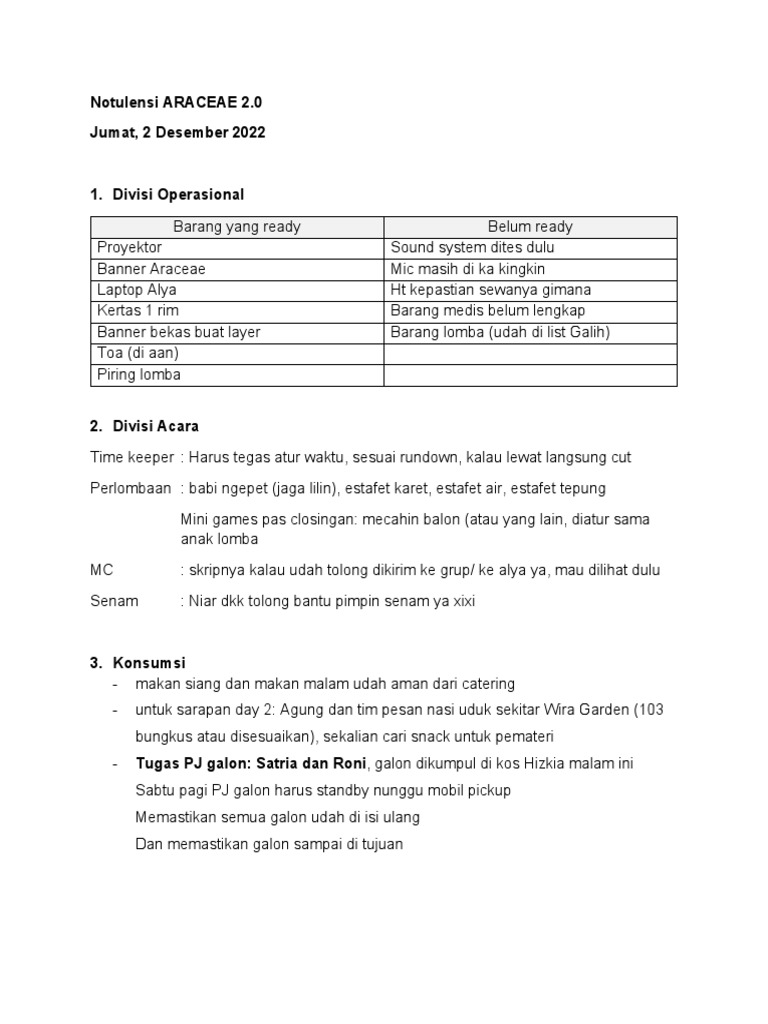 Hasil Briefing Pdf