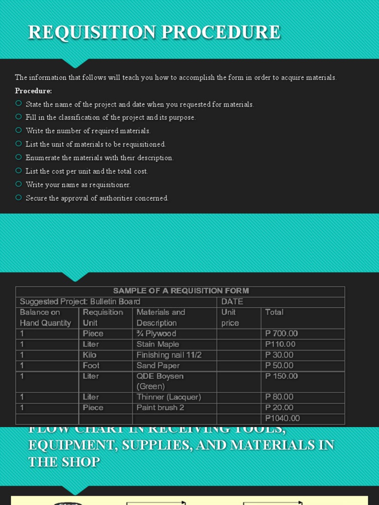 Requisition Procedure | PDF | Drill | Tools