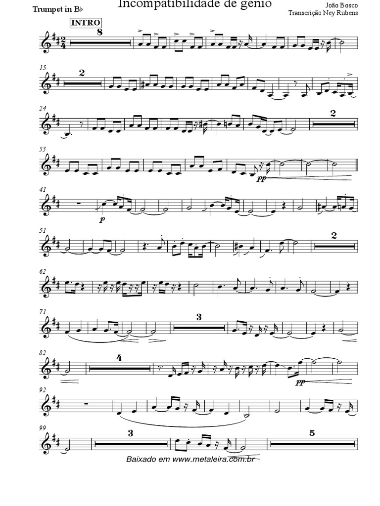 João Bosco-Incompatibilidade De-Trompete-204205 | PDF | Musical ...