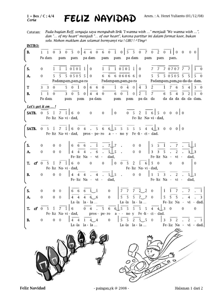 Verwunderlich Feliz Navidad Text Pdf Bild