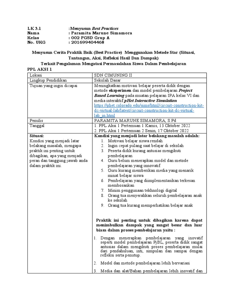 LK 3.1 Best Practices Paramita M.S | PDF