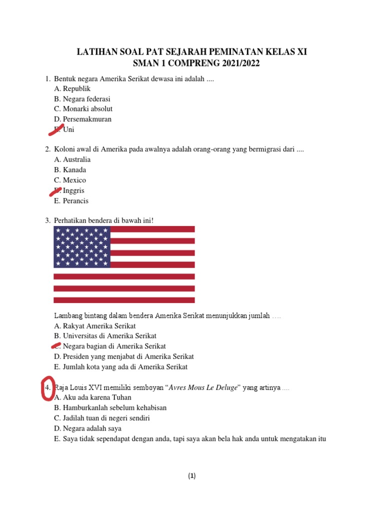 Latihan Soal PAT Sejarah Peminatan XI IPS | PDF