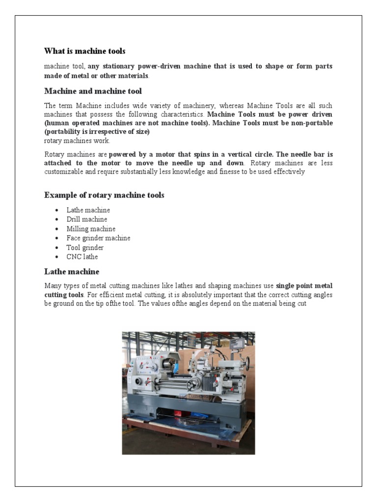 What Is Machine Tools | PDF | Grinding (Abrasive Cutting) | Drill