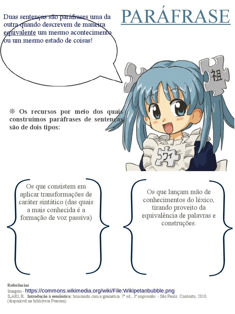 Mecanismos de Paráfrase e Exemplos | PDF | Substantivo | Léxico