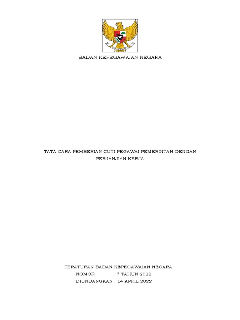 Cuti PPPK: Panduan BKN | PDF