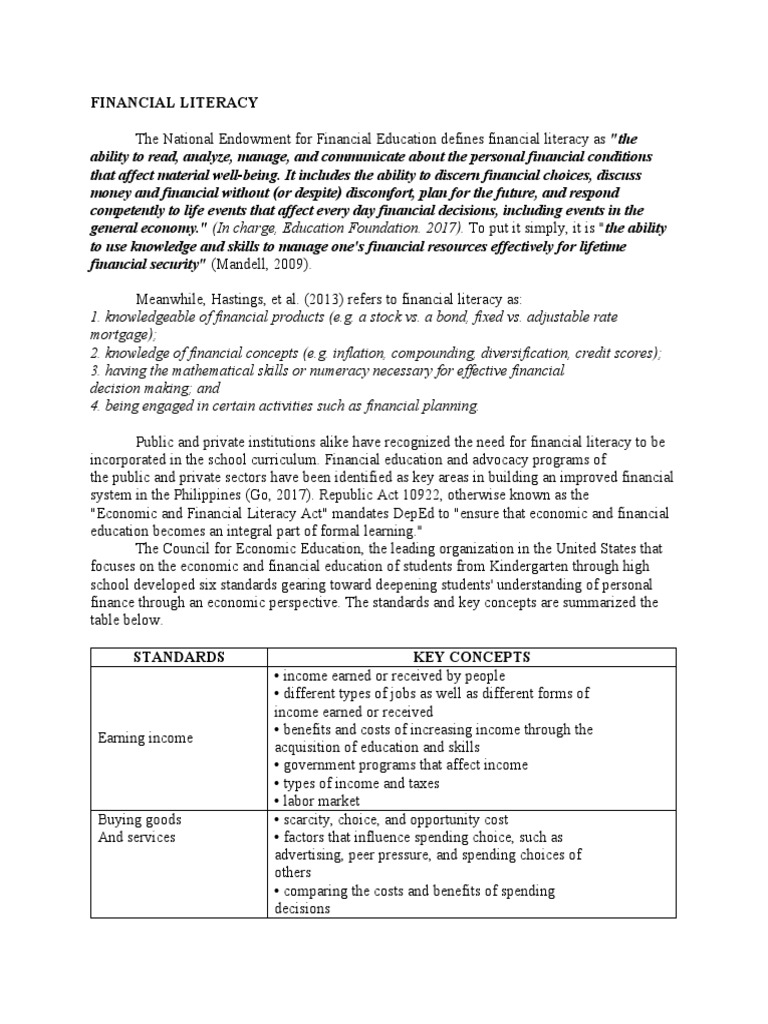 Financial Literacy | PDF | Financial Literacy | Interest