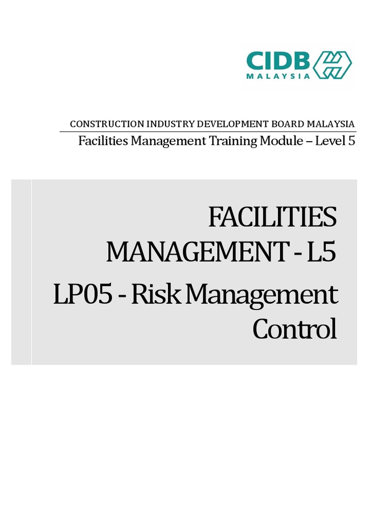 CIDB L5 LP05 Risk Management Control | PDF | Risk | Risk Management