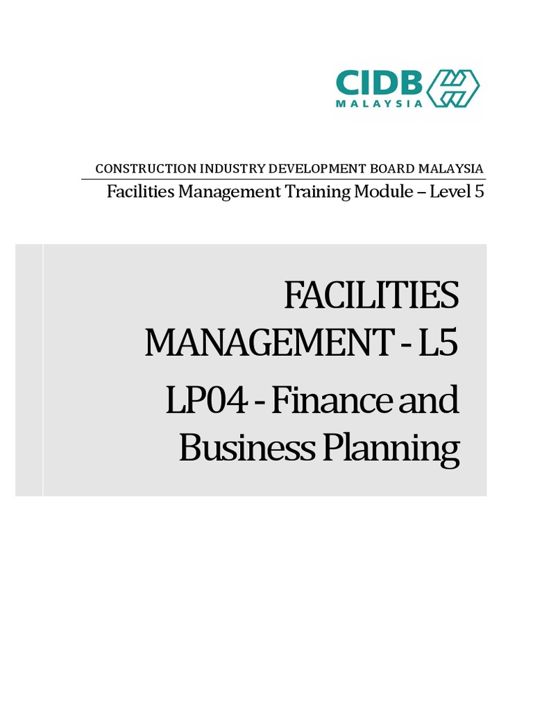 CIDB L5 LP04 Finance and Business Planning | PDF | Budget | Expense