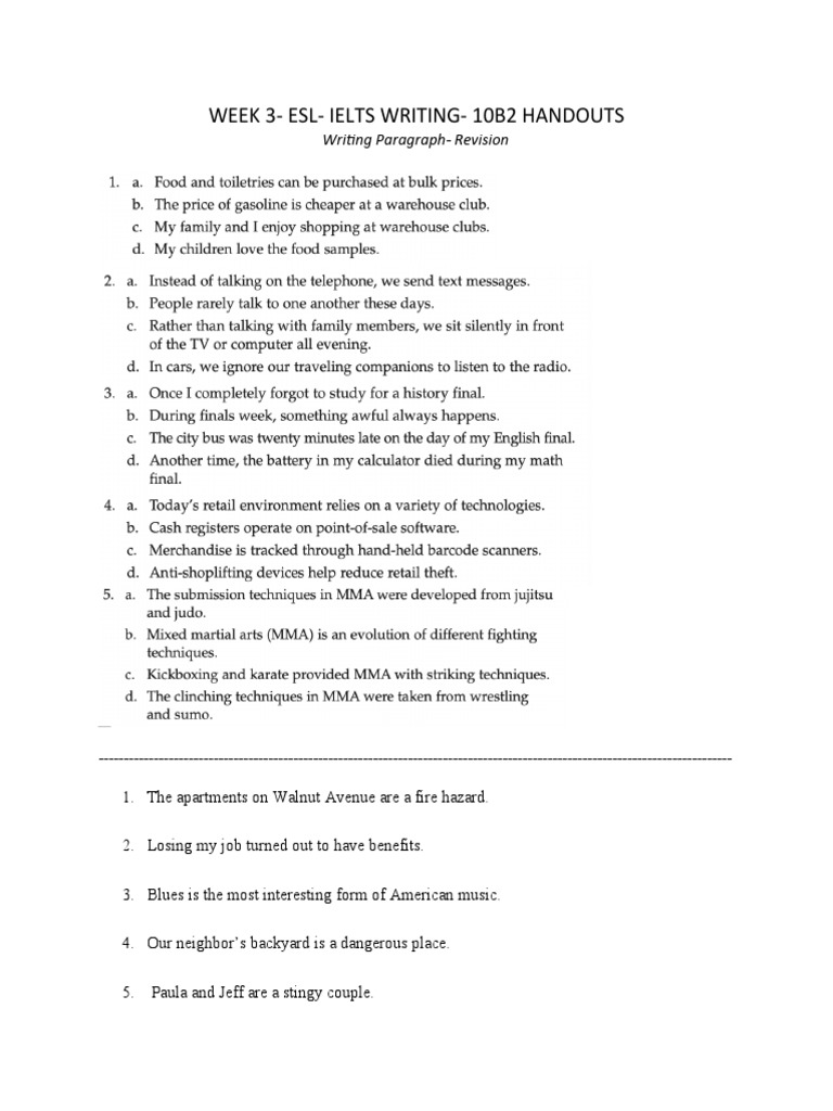 WEEK 3 - Paragraph Writing Revision | PDF