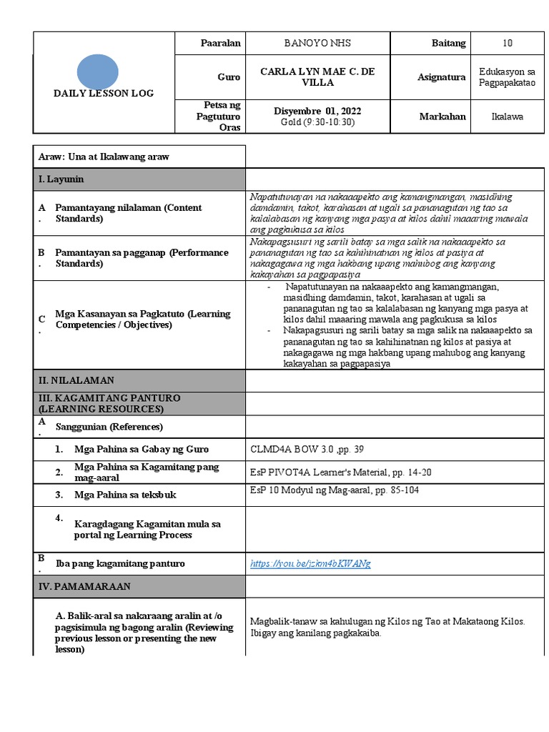 EsP10 Q2 W4 Day2 | PDF