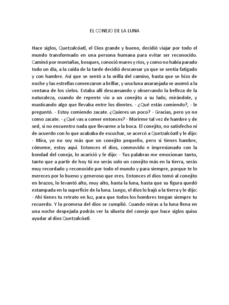 La leyenda del conejo en la luna | PDF