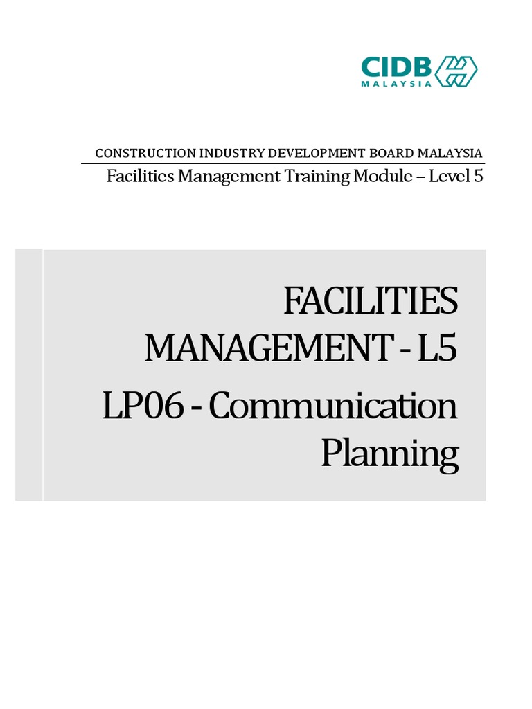 CIDB L5 LP06 Communication Planning | PDF | Communication | Business