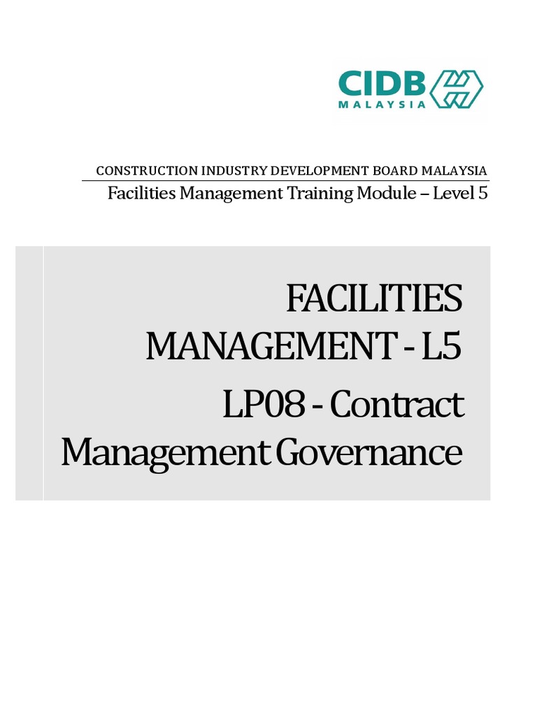 CIDB L5 LP08 Contract Management Governance | PDF | Arbitration | Employment