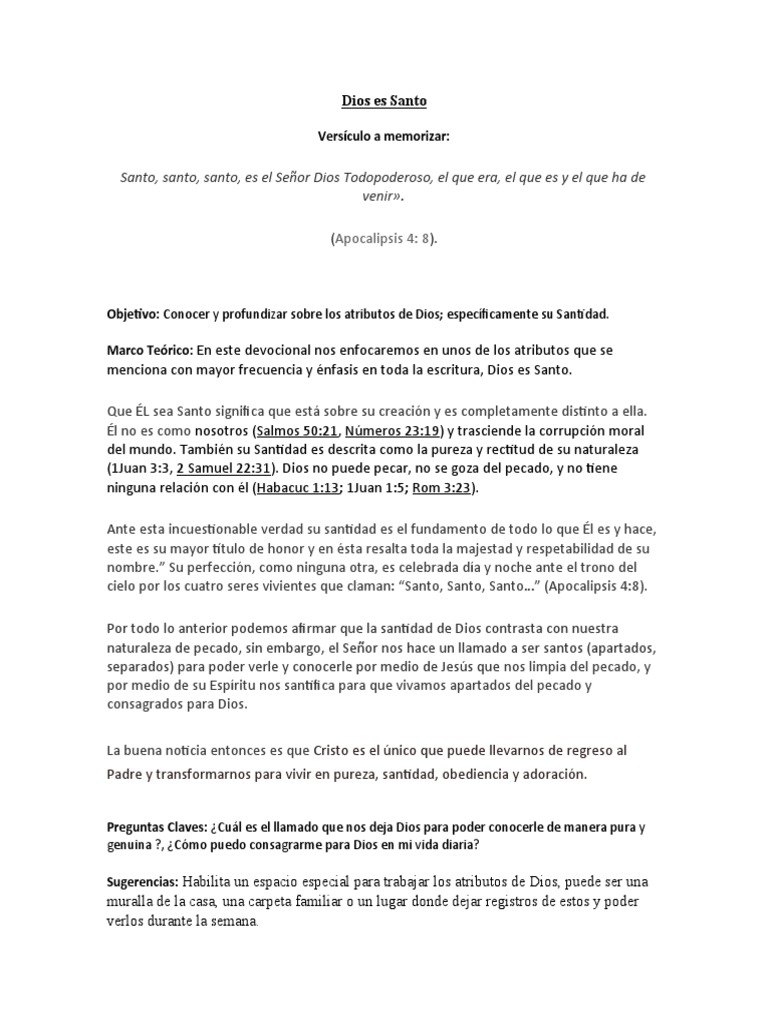 Dios Es Santo | PDF | Santo | Pecado