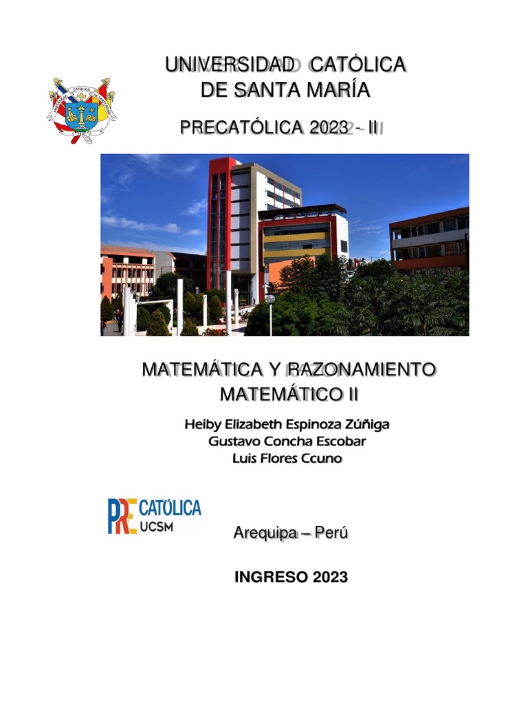 Compendio de Matemática y Razonamiento Matemático Ii 2023-Ii | PDF | Conjunto (Matemática ...