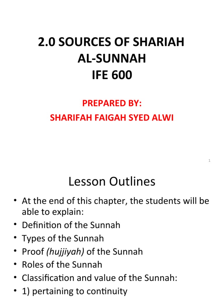 CHAPTER 3.2 - Sources of Shariah-Al-Sunnah-done | PDF | Hadith | Theocracy
