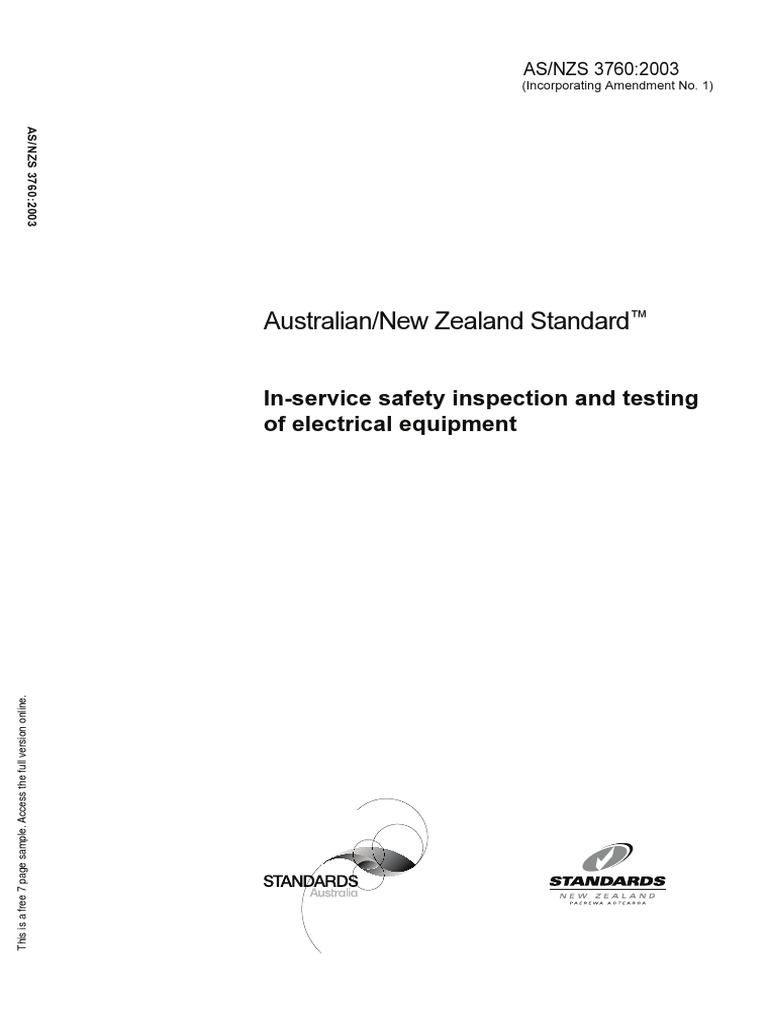 Australian Standard 3760 | PDF | Ac Power Plugs And Sockets | Electricity