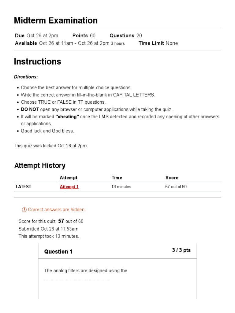 Midterm Exam Instructions and Details | PDF | Applied Mathematics ...
