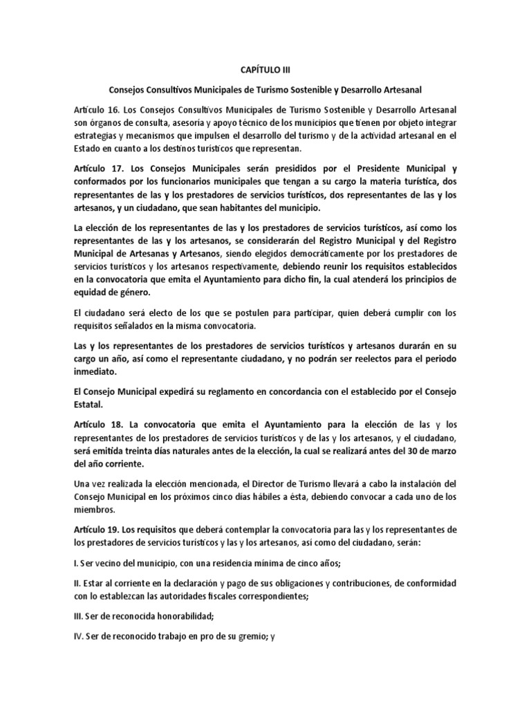 Consejo Consultivo Municipal de Turismo | PDF | Gobierno local | Turismo