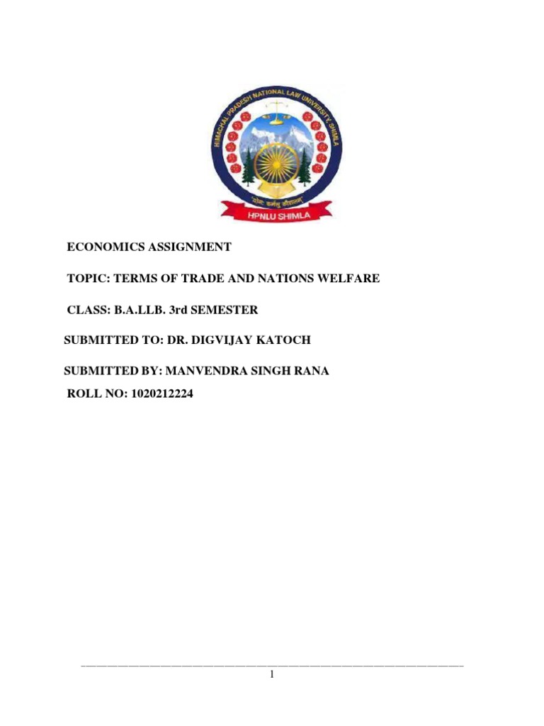 ECONOMICS ASSIGNMENT 3rd SEM | PDF | Terms Of Trade | Balance Of Trade