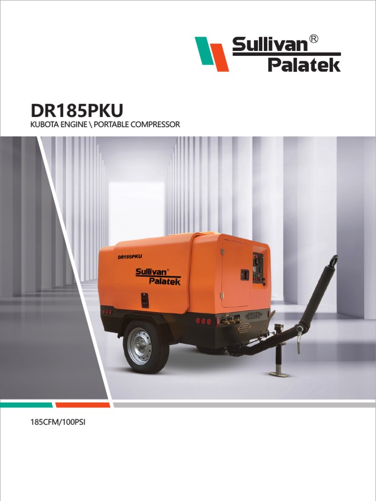 Specification Sheet for the DR185PKU Portable Compressor Powered by a ...