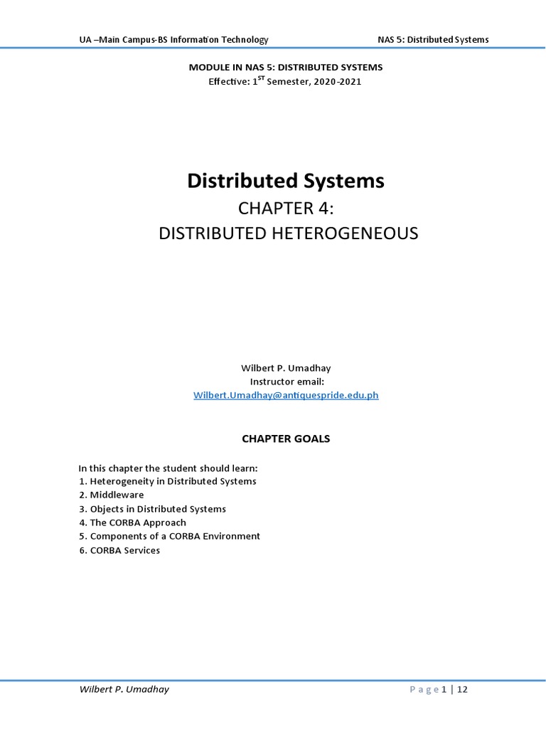 Chapter 4 Distributed Heterogeneous Pdf Common Object Request Broker Architecture Object