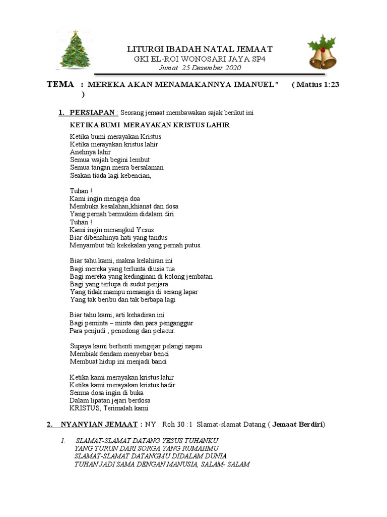 Liturgi Natal Jemaat | PDF