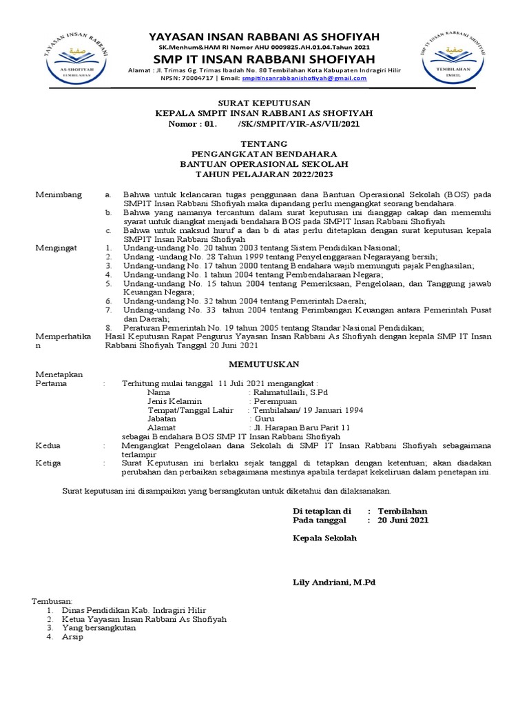 SK Bendahara 2022-2023 | PDF