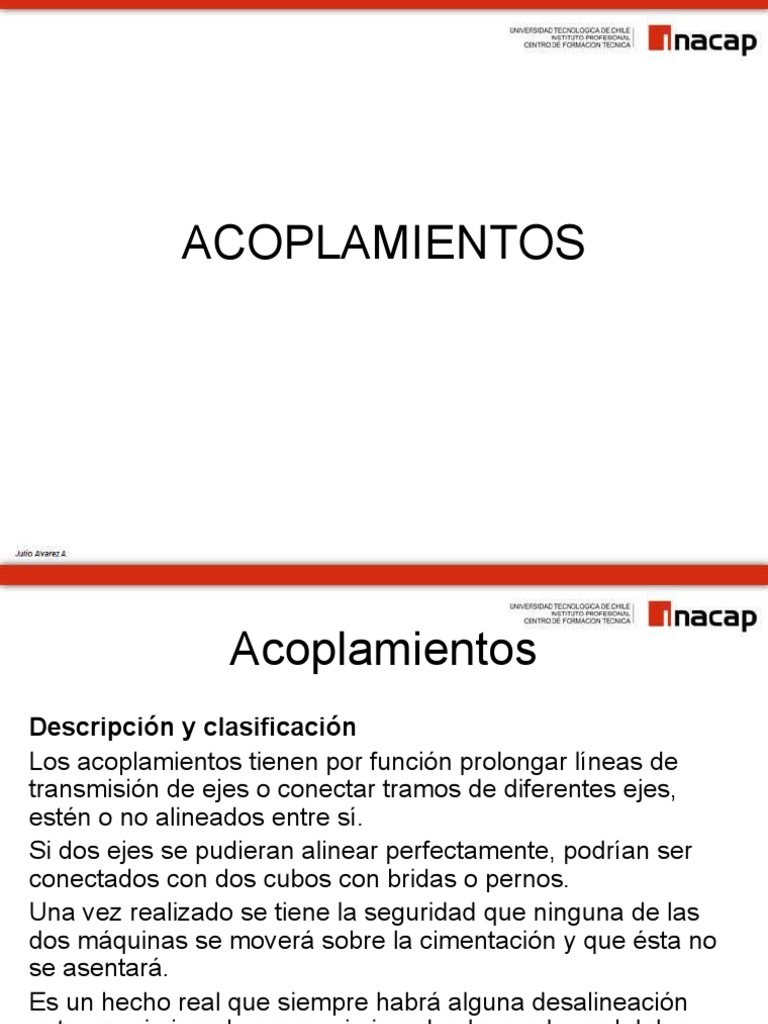 ACOPLAMIENTOS | PDF | Eje | Engranaje