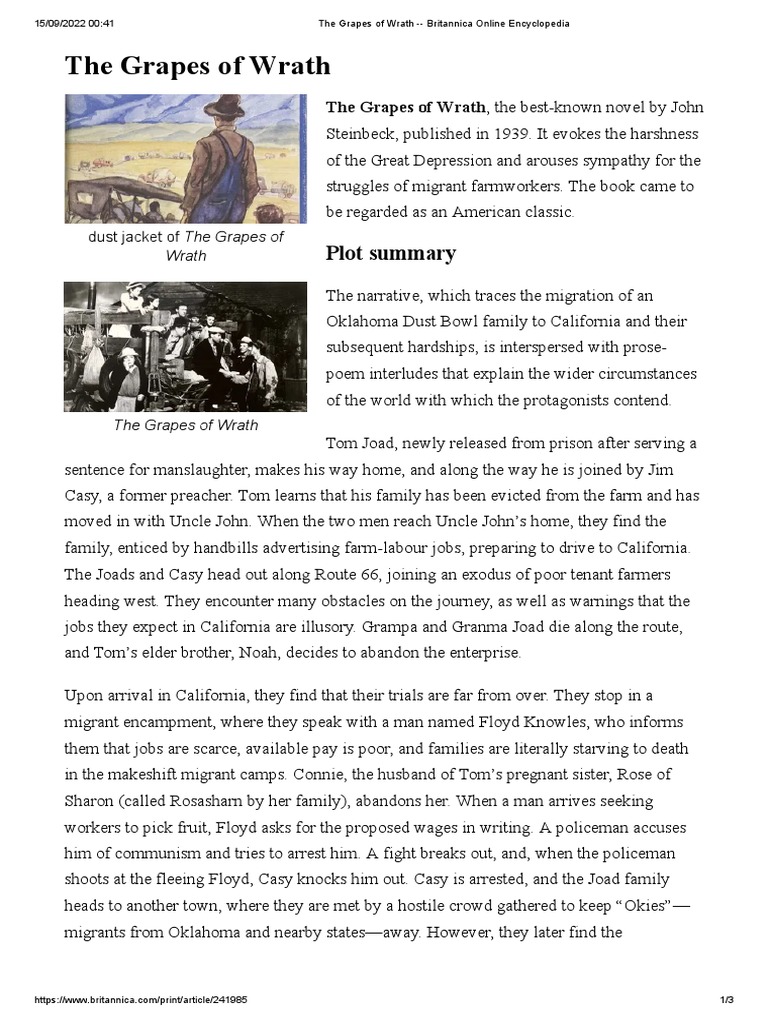 The Grapes of Wrath - Britannica Online Encyclopedia | PDF