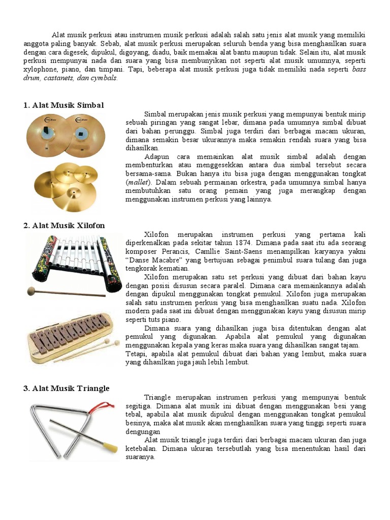 Pengertian dan Jenis Alat Musik Perkusi | PDF