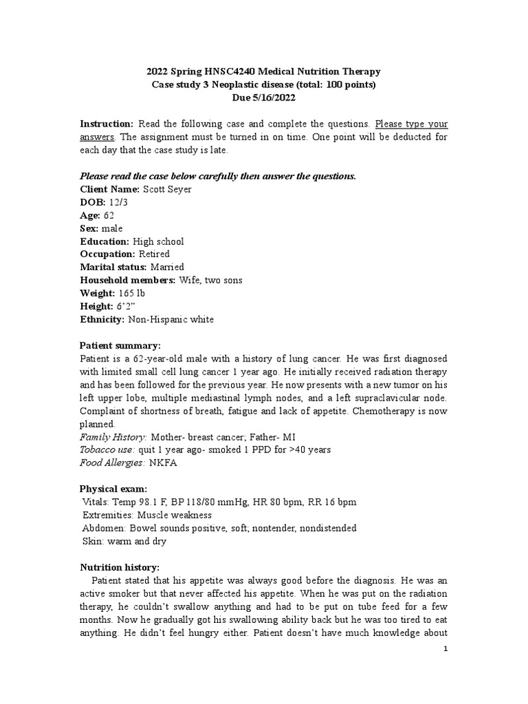 Case Study 3 | PDF | Cancer | Human Nutrition